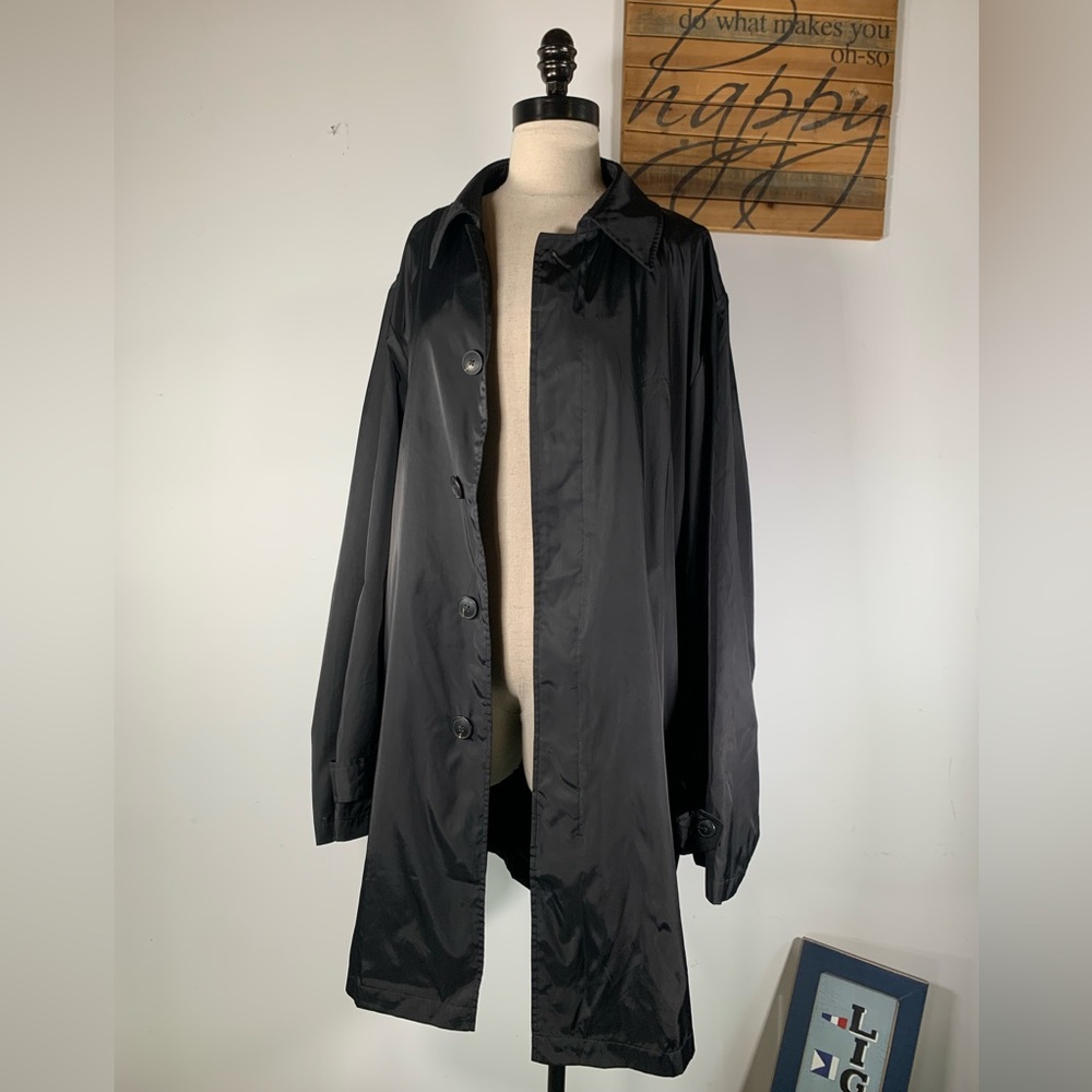 Lauren Ralph Lauren Black Trench Rain Overcoat With B… - Gem
